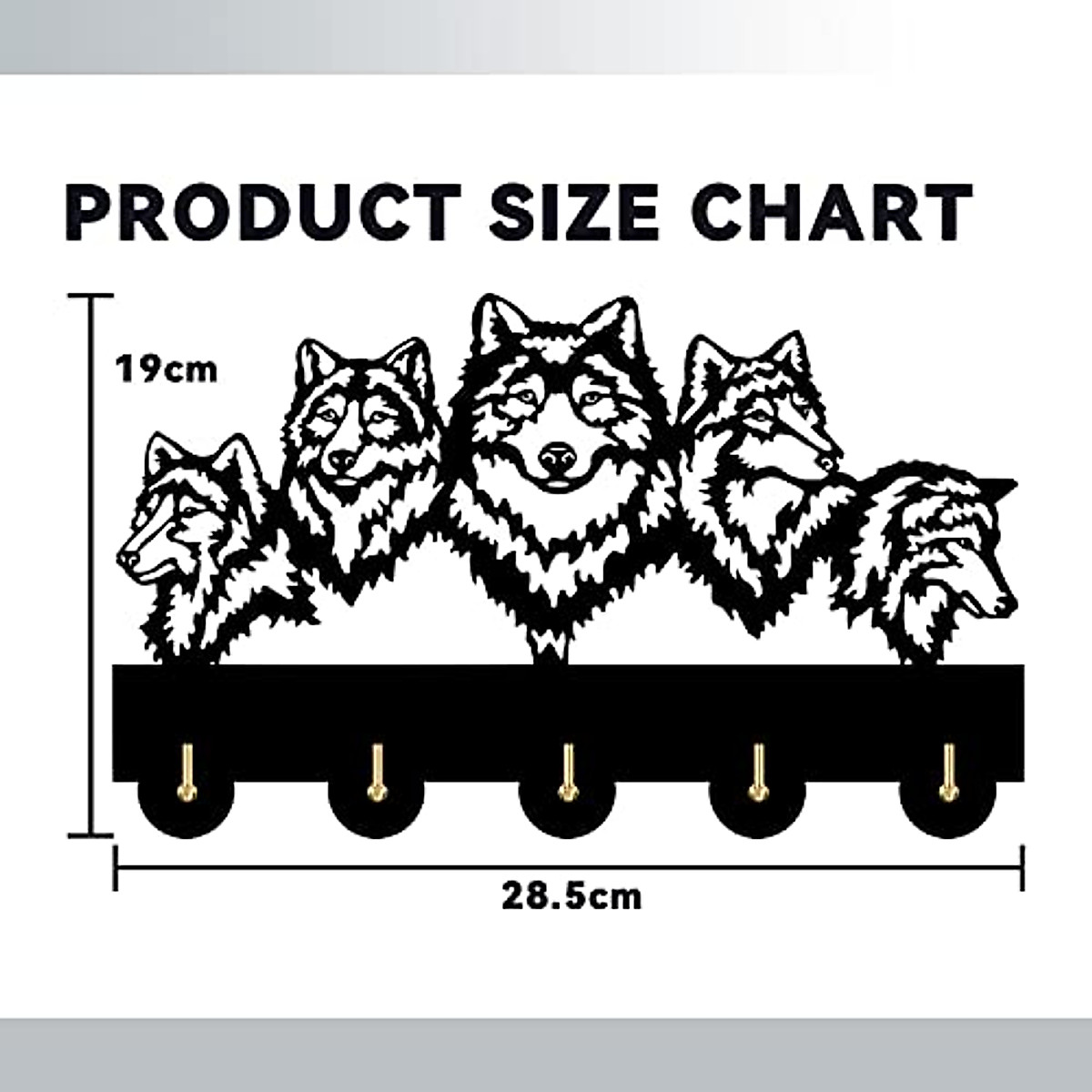 Wildlife Wolf Decorative Wall Hanger Wolf Family Clothes Wall Hooks Coat Rack Keys Holder Organizer Hook Animal Decorative Wall Hooks Hanger Handbag Keyring Holder (3)