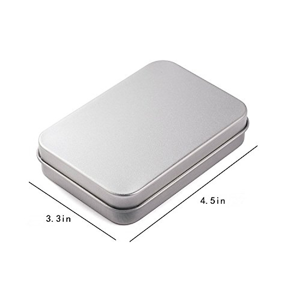 AKOAK 4 Pieces 4.5 x 3.3 x 0.86 Inch Basic Necessities Rectangular Empty Tin Boxes, Portable Box Containers for Home Storage or First Aid Kit