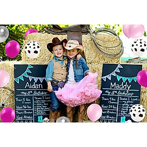 Rose Red Cow Party Decoration Balloon for Western Cowgirl Party,12inch White Cows Balloons Rose Red,Pink,Metallic Silver,Cowgirl Latex Balloons for Bachelorette Bridal Shower Baby Shower Wedding