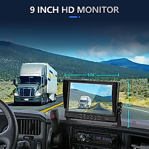 RV Backup Camera System Wired Kit, 9" AHD DVR Monitor with 1080p IP69 Waterproof/Night Vision Rear and Front Camera for RV Truck/Semi Box Truck/Trailer VEKOOTO(N92)