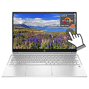 2022 15.6" HP Pavilion FHD Touchscreen Laptop, AMD Ryzen 7 5700U(8 Cores, Up to 4.3GHz), 32GB DDR4 RAM, 1TB NVMe SSD, Backlit KB, WiFi 6, Webcam, HDMI, AMD Radeon Graphics, Win 10 H w/ Accessories