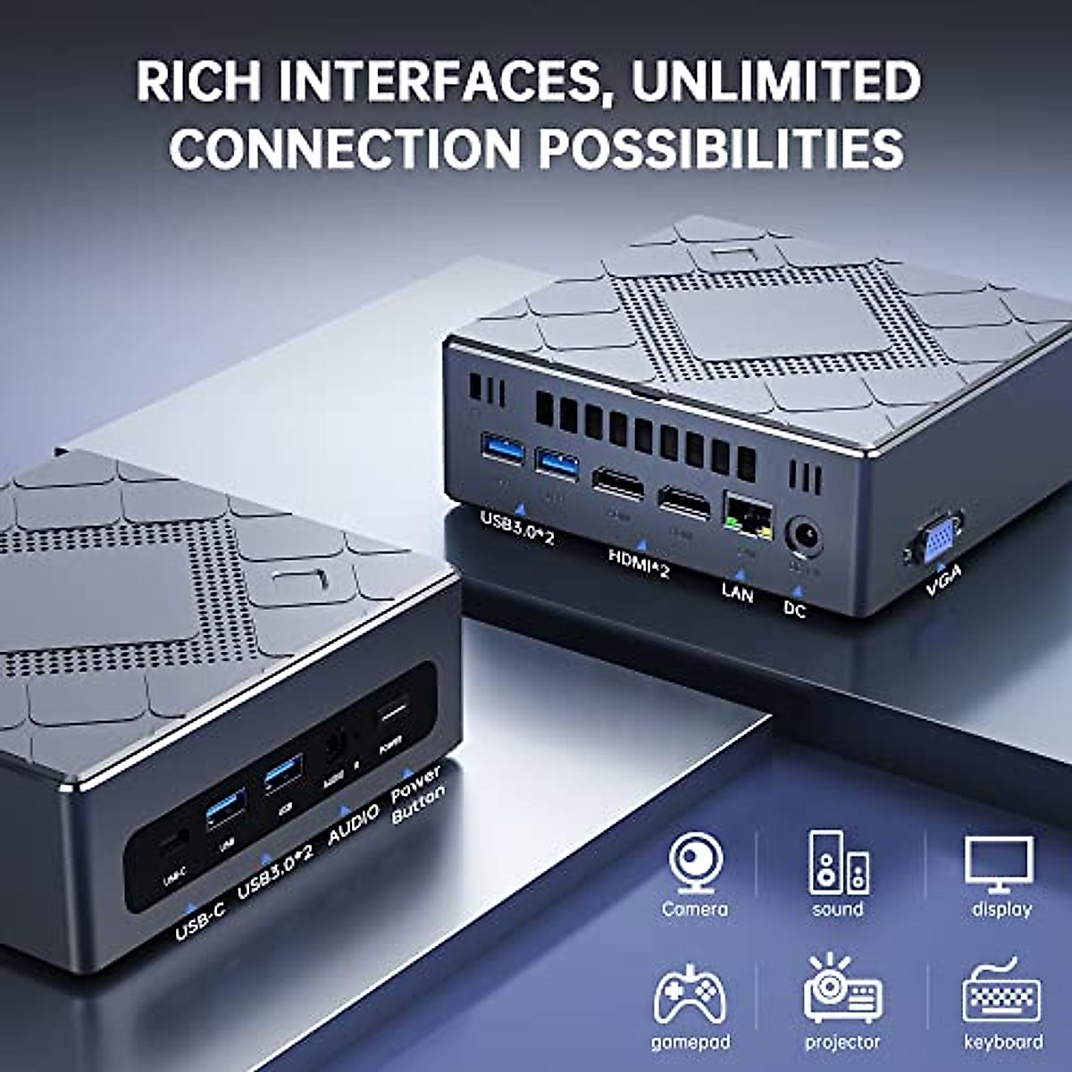 Mini PC Windows 11 Pro, Intel i7 10710U (up to 4.70 GHz) Mini Computers 16GB RAM 512GB NVMe SSD, 6 Cores 12 Thread Small Desktop Computers WiFi 6/BT 5.2/USB 3.0/4K HDMI/VGA, Support Auto Power On