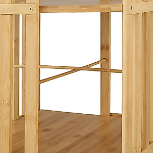 Magshion Rotating Bookcase 6-Tier Corner Shelf Bamboo Media Storage, 71" High Revolving Floor Standing Storage Organizer for Living Room, Natural