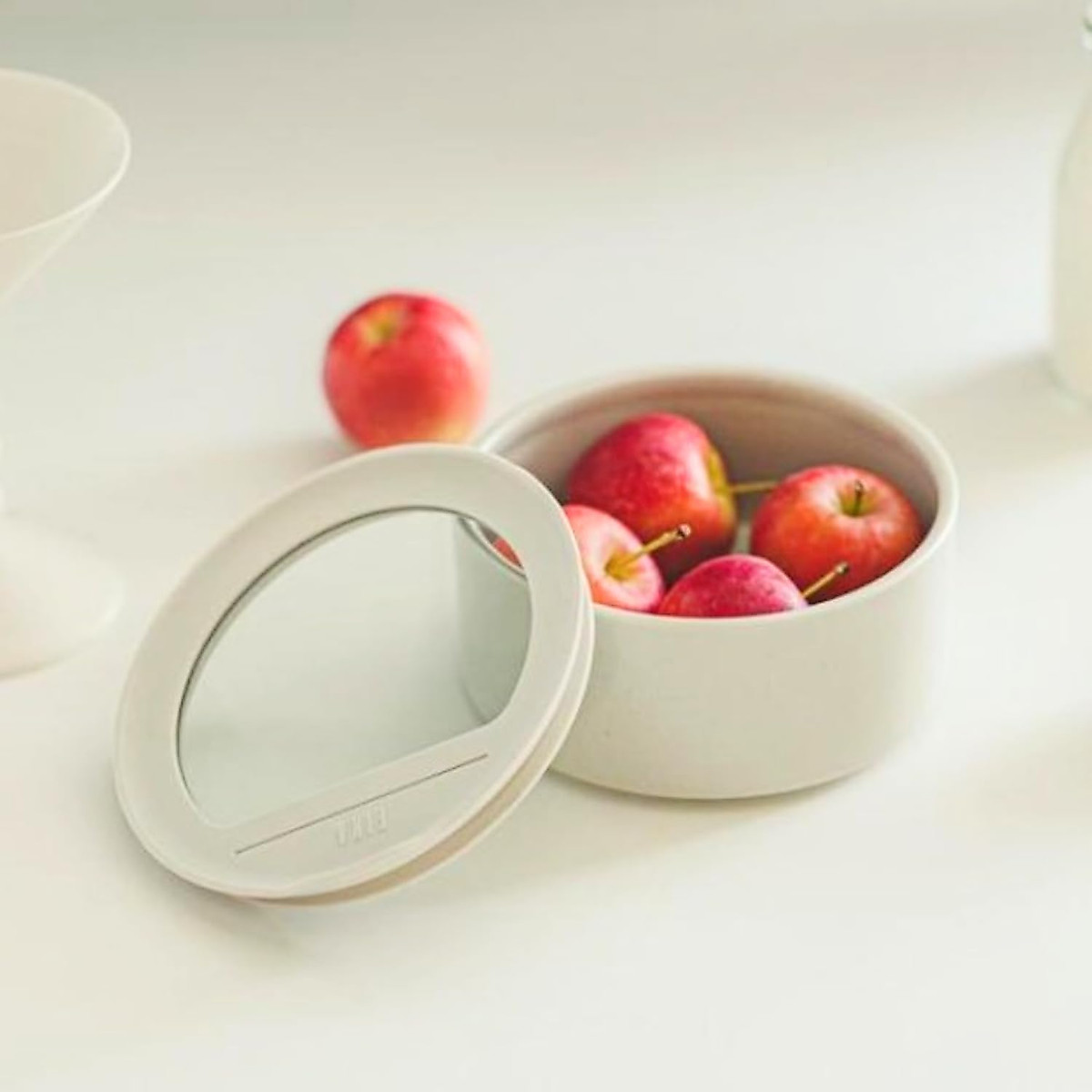 Neoflam FIKA One 16-Pieces Kitchen Reusable Porcelain Ceramic Food Container with Glass Lid, Microwave, Oven, Dishwasher Safe Fridge Storage for Leftover, Meal Prep Organization (Cream White)