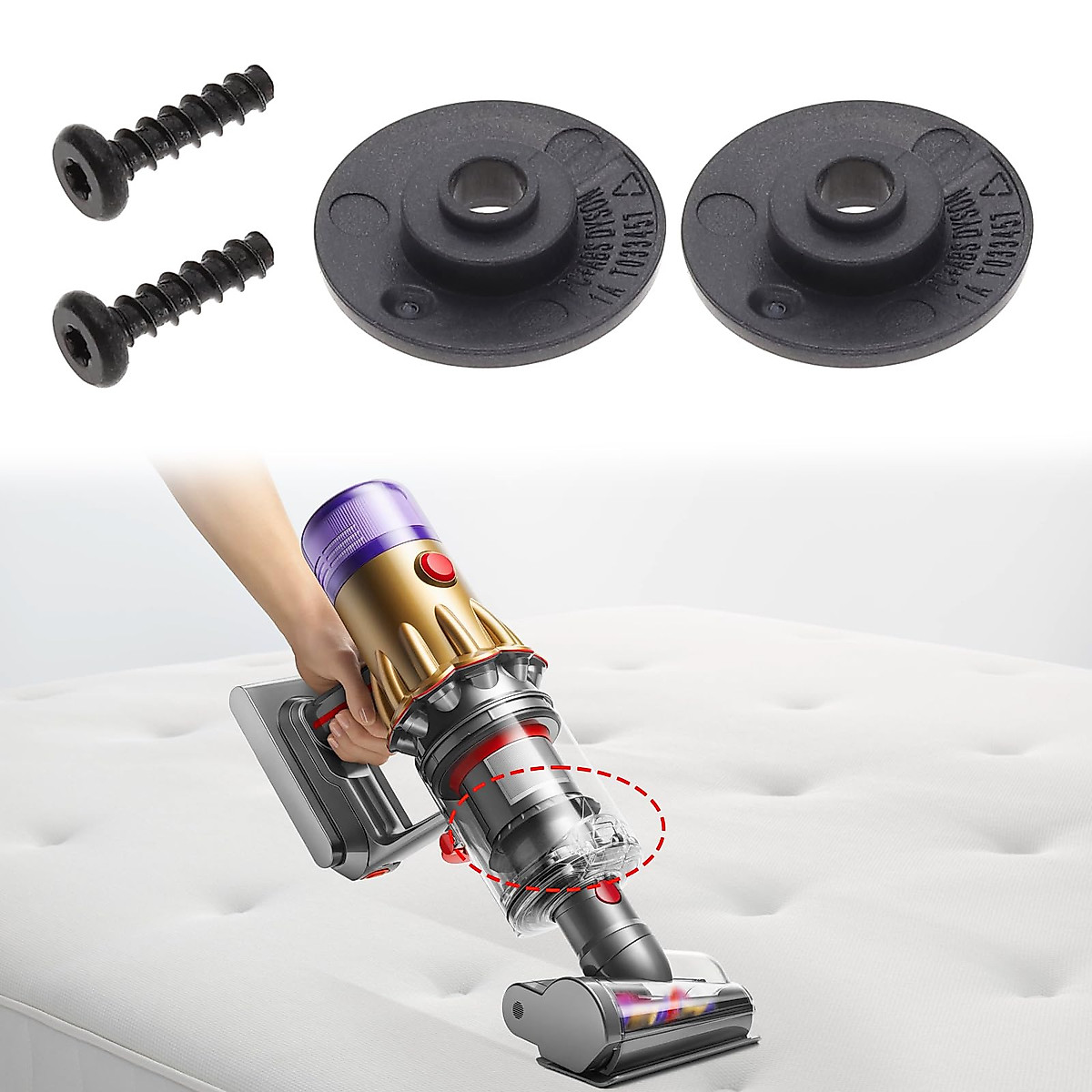 Create idea 1 Set Vacuum Cleaner Wheel Kit Compatible with Dyson V10/ V11/ V15 Series Ball Wheel Replacement with Fixings Screws Screwdriver