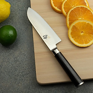 Shun Cutlery Classic Santoku Knife 5.5", Asian-Inspired Knife for All-Purpose Food Prep, Chef Knife Alternative, Handcrafted Japanese Knife