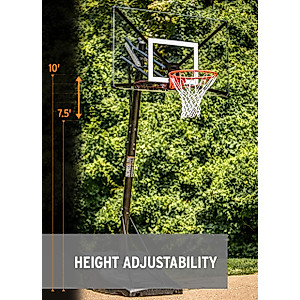 Silverback NXT Portable Adjustable 10ft Outdoor Basketball Hoop - 50" and 54" Basketball Goal Backboard Available - Assembles in 90 Minutes