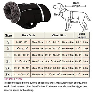 Doglay Dog Winter Coat with Thicken Furry Collar, Reflective Warm Pet Jacket Fleece Lining Waterproof Windproof Dog Clothes for Cold Weather, Soft Puppy Vest Apparel for Small Medium Large Dogs
