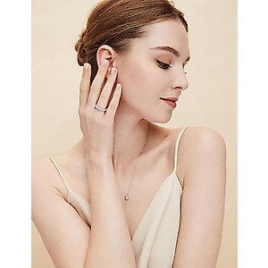 EAMTI 3mm 925 Sterling Silver Wedding Band Round Cubic Zirconia Full Eternity Stackable Engagement Ring For Women Size 7