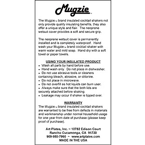 Mugzie brand 20 Ounce Cocktail Shaker with Insulated Wetsuit Cover - Nautical