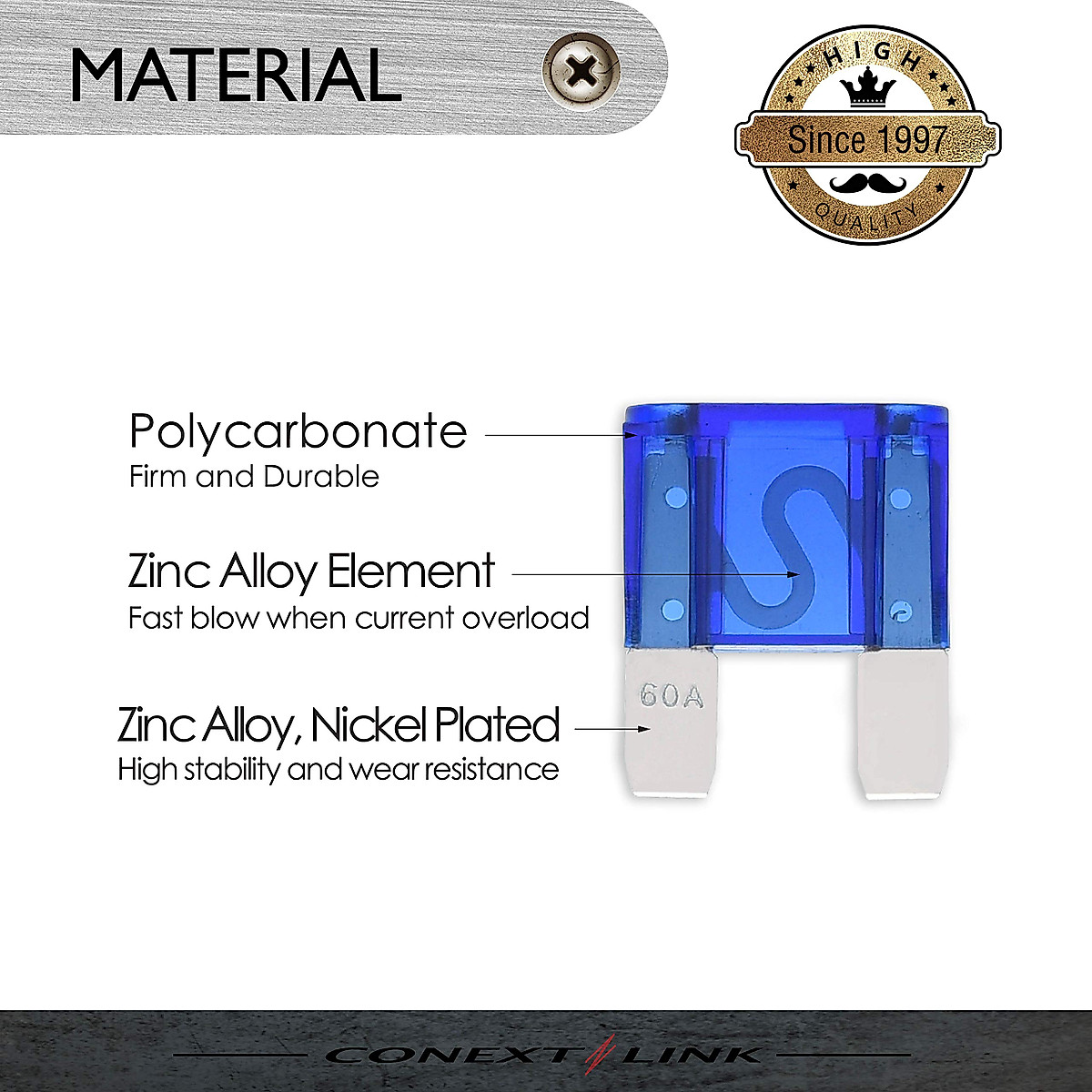 Conext Link MAXI60-10 Nickel 60Amp MAXI Fuse 10 Pack （14294）