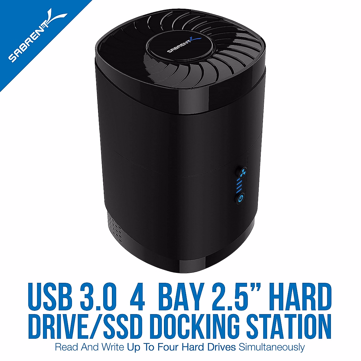 7 Port USB 3.0 HUB + 2 Charging Ports with 12V/4A Power Adapter + USB 3.0 4 Bay 2.5” Hard Drive/SSD Docking Station with Fan