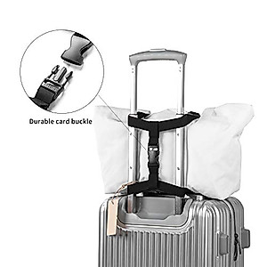 Luggage Straps Bag Bungees for Add a Bag Easy to Travel Suitcase Elastic Strap Belt， High Elastic Suitcase Adjustable Belt Bag Bungees with Buckles (Black/Black)