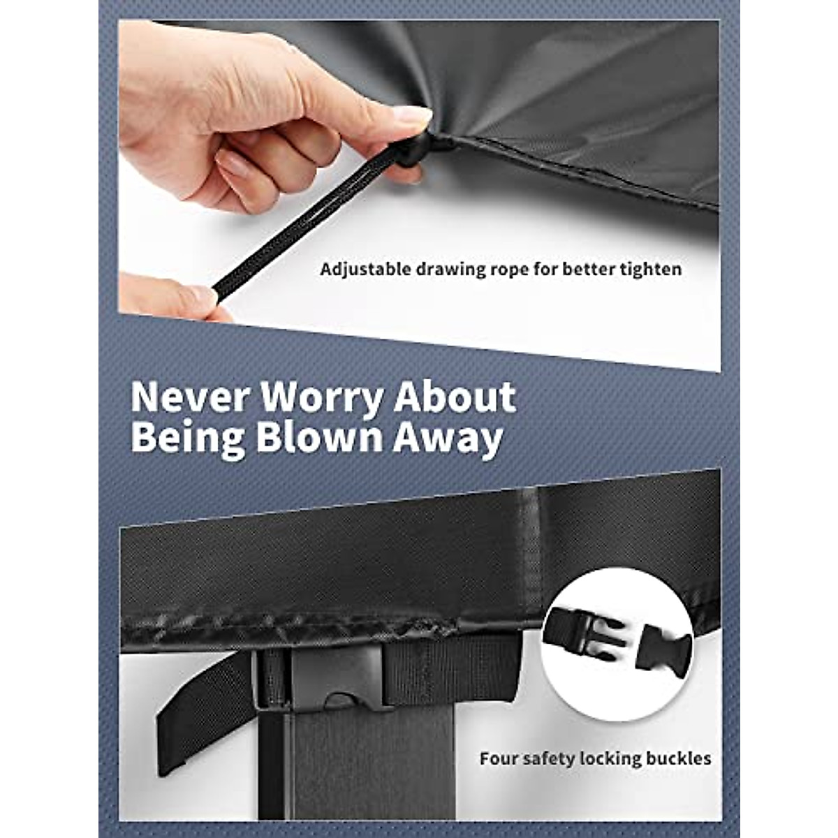 YISSVIC Patio Furniture Covers 96x64x40 inch Outdoor Furniture Covers Waterproof Windproof Anti-UV Rectangular Fits for 6-12 Seats