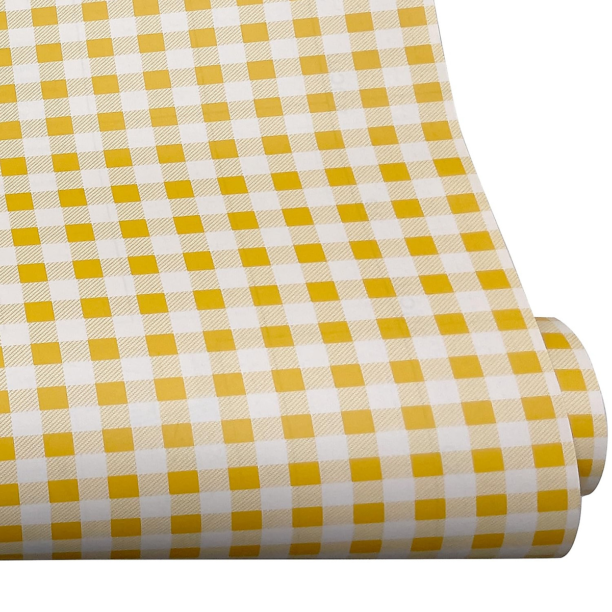 Yifasy Shelf Liner Yellow Grids Self-Adhesive Drawer Shelving Paper Line Study Desk Storage Cabinets 118x17.7 Inch