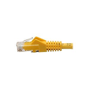 Tripp Lite Cat6 Gigabit Ethernet Snagless Molded Patch Cable, 24 AWG 550Mhz Premium UTP, Yellow GbE RJ45 M/M 6in 6" (N201-06N-YW)