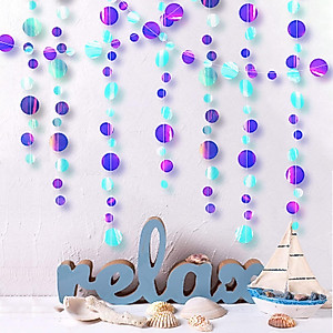Cheerland Iridescent Mermaid Party Decorations Rose Purple Bubble Garland Hanging Streamer Backdrop Under The Sea Birthday Party Girls Bday Decor Bridal Baby Shower Party Supplies