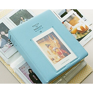 64 Pockets Colorful Fuji Instax Mini Book Style Photo Album Holder Card Holder for Fujiflim Instax Mini 7S Mini 8 Mini 25 Mini 50S Films - Blue
