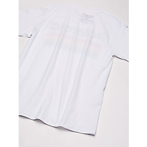 Polaroid Men's Logo Vintage Style Rainbow T-Shirt, White, S