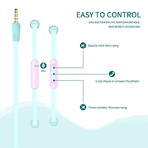 AnRuk Cute Donut Earbuds for Kids, Kid Size Wired Earbud & in-Ear Headphones with Microphone and Lovely Earphones Storage Case Gifts for School Girls and Boys (Cut Blue)