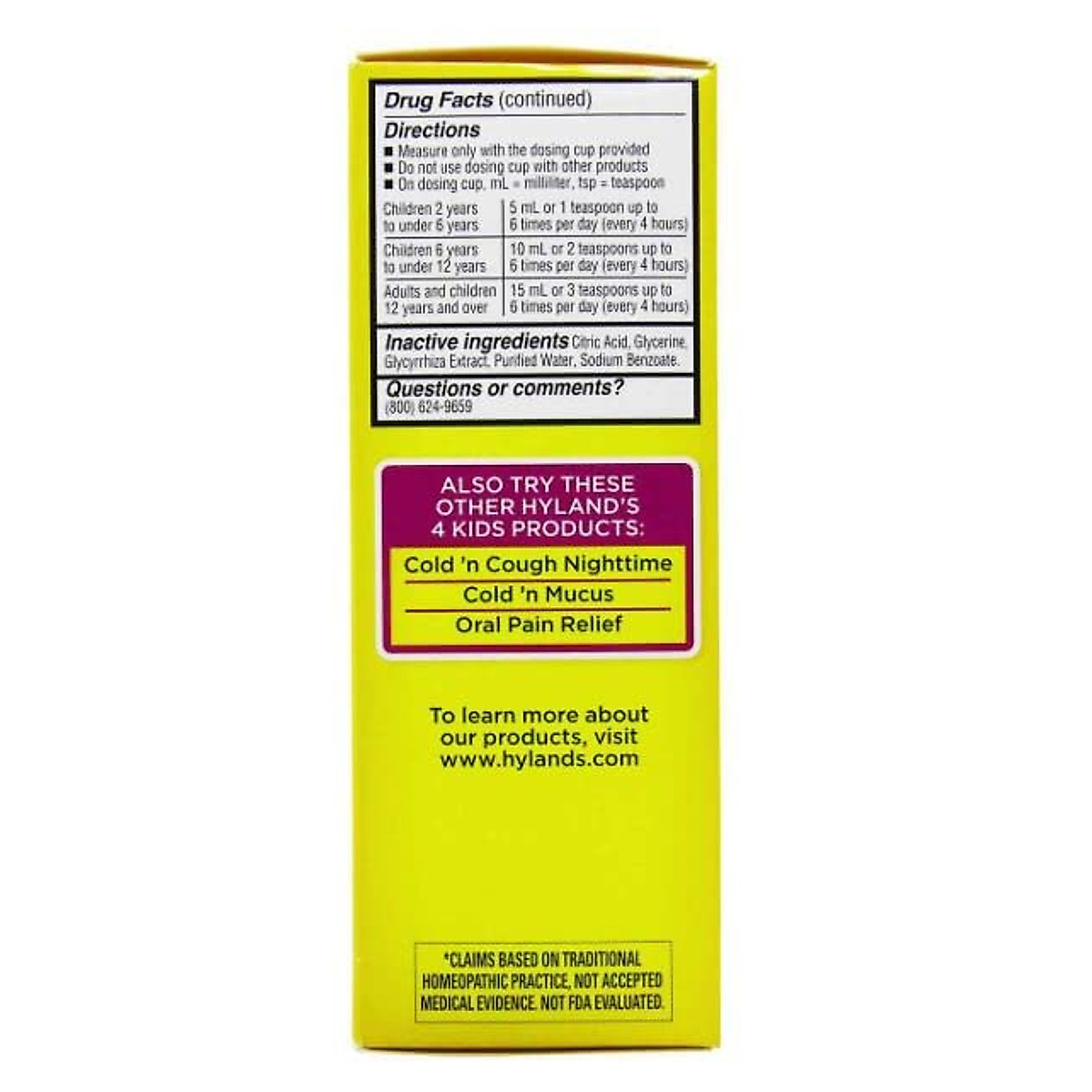 Hyland Kids Cold N Cough 4 Ounce