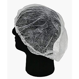 G & F Products 13040-100 Disposable Bouffant Caps Hair Net, Spun-Bonded Polypropylene, Non-Woven, Medical, Labs, Nurse, Tattoo, Food Service, Health, Hospital, White, 100/Sleeve