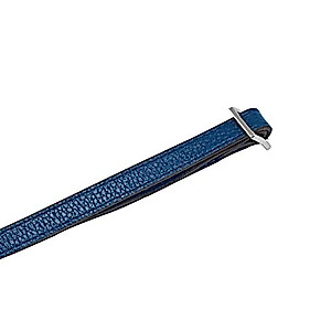 VanEnjoy Full Grain Leather Adjustable Replacement Strap Cross Body Bag Purse, 26-51 inch Gold Hardware 1.2 CM Width (Blue-Silver Buckles)