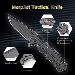 Engraved Black Pocket Knife for Groomsmen Best Man Father of the Bride Father of the Groom Groomsmen Gifts for Wedding Camping Knife with Window Glass Breaker and Seatbelt Cutter