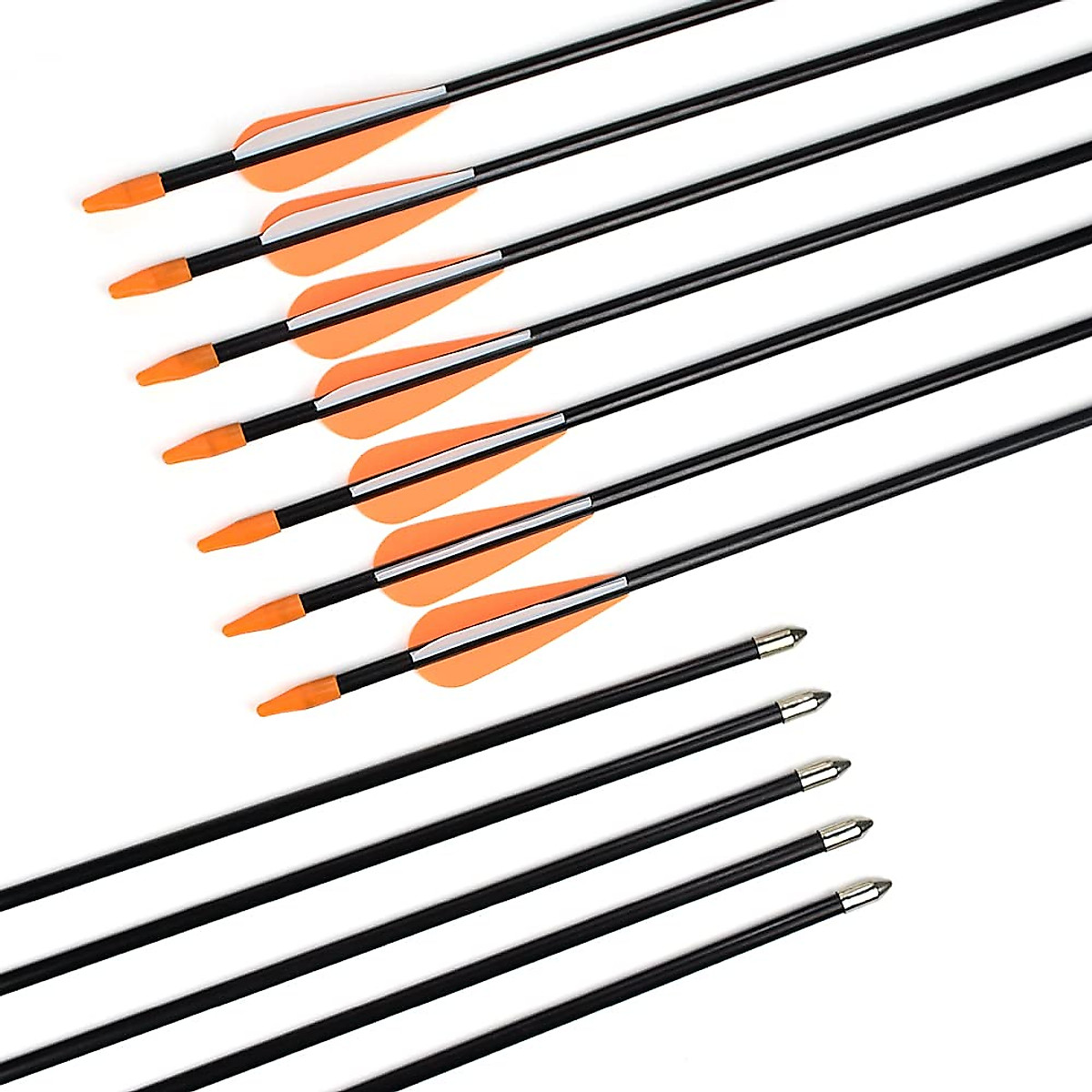 Practice Fiberglass Arrows Archery 30 Inch Target Shooting Safetyglass Recurve Bows Suitable for Youth Children Woman Beginner 6PCS
