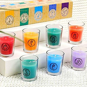 Chakra & Luck Votive Candles Scent Pack of Aromatherapy Candle Set Eucalyptus Candle Lavender Candle Rose Candle Jasmine Candle Cedar Candle, Lotus and Ylang Ylang Home Scent