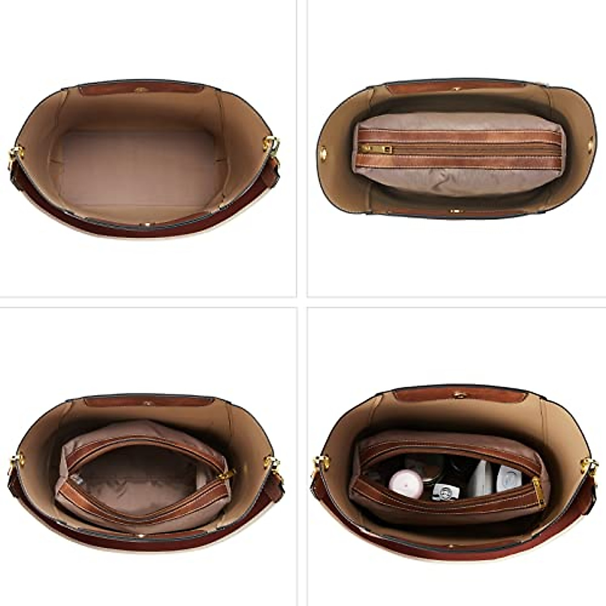 BROMEN Bucket Bags for Women Leather Hobo Bags Women Crossbody Bucket Bag Purse Designer Purses and Handbags for Women Brown