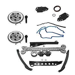 Camshaft Drive Variable Camshaft Timing Kit 3R2Z-6A257-DA for F'-ord Expedition F'150 F250 F350 Lincoln Mark LT Navigator 5.4L 3V Triton 2004-2013, with Phasers Sprockets Tensioners Guides Chains