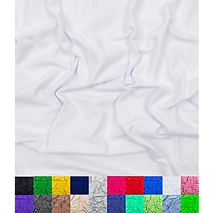 Barcelonetta | Cotton Spandex Fabric | by The Yard | Stretchy, Breathable, Lightweight Cotton Fabric | 60" Wide Roll | Sewing | 95% Cotton, 5% Spandex (White, 1 Yard)