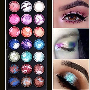 21 Color Everfavor Makeup Palette Shimmer Eyeshadow Palettes Baked Eye Shadows Cosmetics Pallet with Galaxy Colors (21 Color, 04)