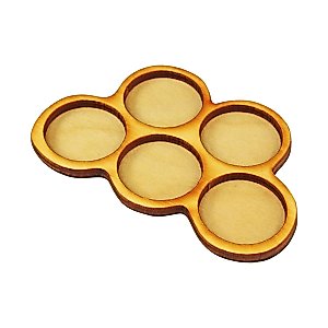 LITKO 5-Figure Horde Tray | 25mm Circle Bases | Movement Tray | Compatible with Warhammer, Age of Sigmar, Bolt Action, Flames of War, Runewars, War of The Rings