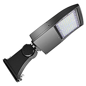 OSTEK LED Parking Lot Lights 100W - LED Shoebox Street Lighting with Dusk to Dawn Photocell 14000LM Commercial Area Road Lighting 5000K