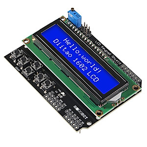 Diitao 3PCS 1602 LCD Keypad Shield 16x2 LCD Expansion Shield Board Blue Backlight 4.5-5.5V for Robot (1602 LCD)