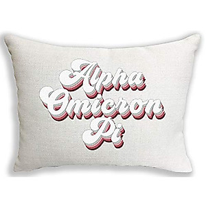 Sorority Shop Alpha Omicron Pi Pillow – Retro Design 12" x 16" Lumbar Pillow Sorority