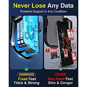 [2023 Upgraded] VANMASS Car Dashboard Phone Holder Mount [Super Suction Cup] Compatible for iPhone 13 Pro Max 12 11 X Xr Xs 8 7 Plus Mini Se Universal Cell Phone Windshield Vent Handsfree Cradle,Black