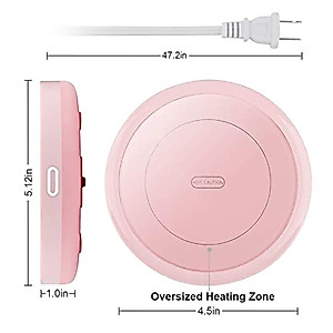 Smart Coffee Warmer, BESTINNKITS Auto On/Off Gravity-Induction Mug Warmer for Office Desk Use, Candle Wax Cup Warmer Heating Plate (Up to 131F/55C) (Pink)