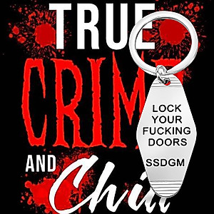 MYOSPARK Lock Your Fucking Doors Hotel Motel Keychain My Favorite Murder SSDGM Motel Style Keychain SSDGM True Crime Gift (Lock Doors Hotel KC)