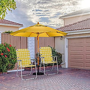 Outvita Webbed Lawn Chairs Set of 2, Foldable Metal Patio Chairs Stable Steel Outdoor Chair for Camping, Fishing, Beach, Poolside, Backyard and BBQ (Yellow&White)