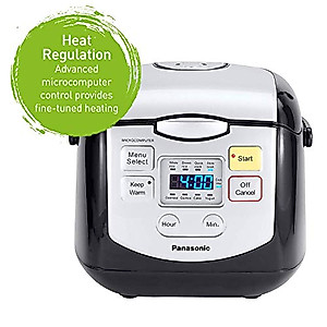 Panasonic SR-ZC075K 4-Cups (Uncooked) Rice Cooker & Multi-Cooker, Black