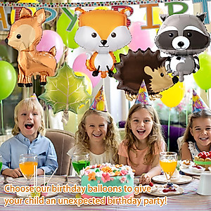 KUAOOAUK 12Pcs Forest Animal Balloons, Woodland Baby Shower Decorations, Birthday Party Decorations Animal Balloon, Safari Themed Animals Birthday Balloons, Balloon Animal Kit for Boys Girls Camper