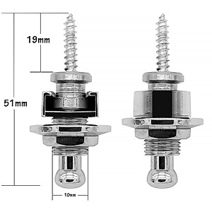 Guitar Strap Locks, Anwenk Premium Guitar Straplocks Quick Release Security Strap Locks Strap Retainer System,Silver (Pack of 2/ 1Pair)