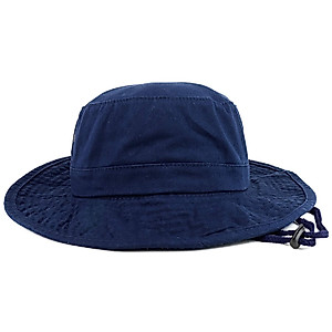 Trendy Apparel Shop XXL Oversize Large Brim 100% Cotton Outdoor Boonie Hat - Navy - 3XL