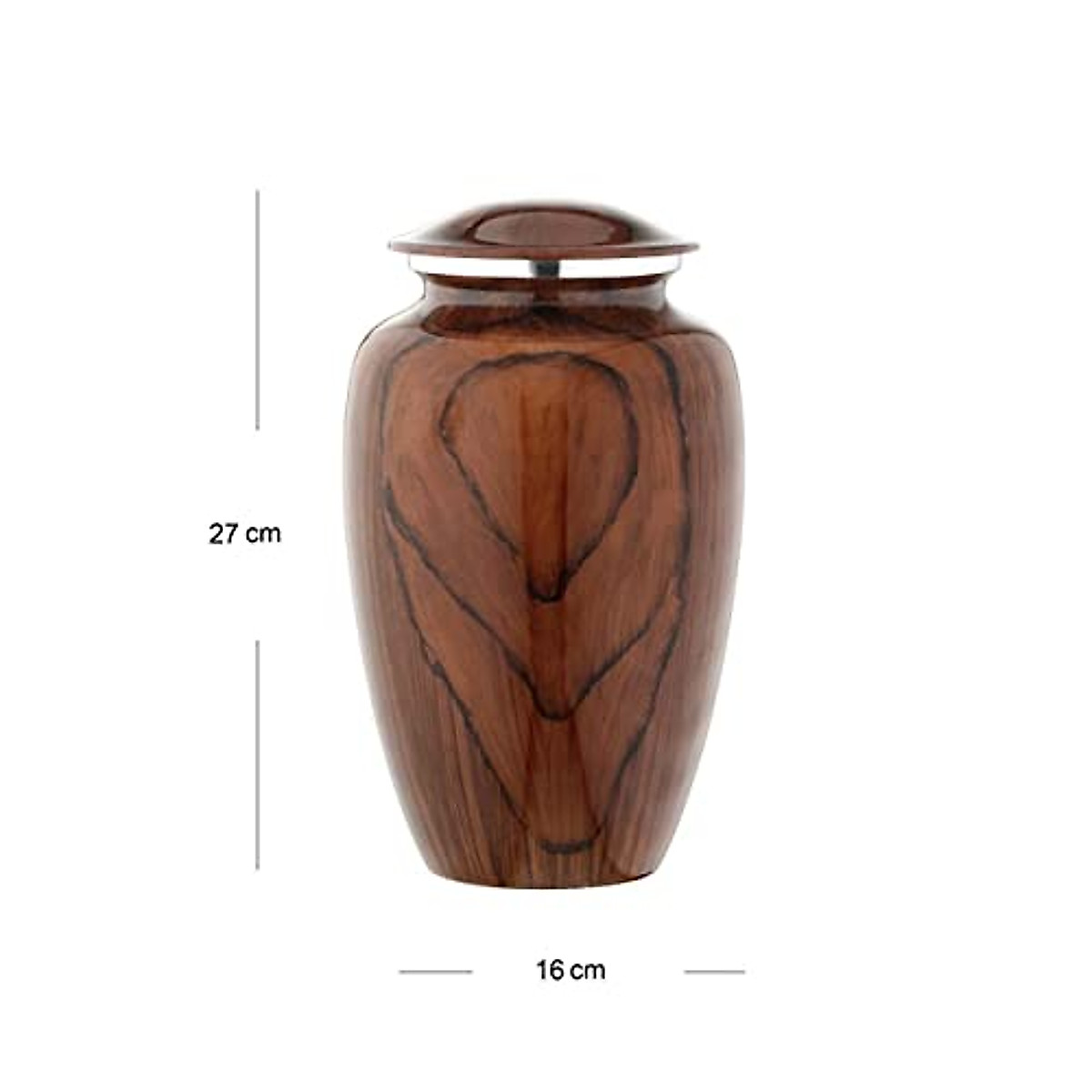 BOLD & DIVINE Cherry Wood Grain Finish Cremation Urn | Human Ashes Adult Memorial urn, Burial, Funeral Cremation Urns | 200 Cubic Inches Adult