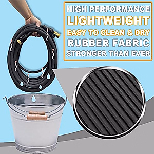 Expandable Garden Hose 100ft, 2023 Upgrade Water Hose with Lightweight Nano Rubber Fabric, 3/4" Solid Brass Fittings, No-Kink and Leak-Proof Retractable Flexible Hose with Spray Nozzle (Black&Blue)