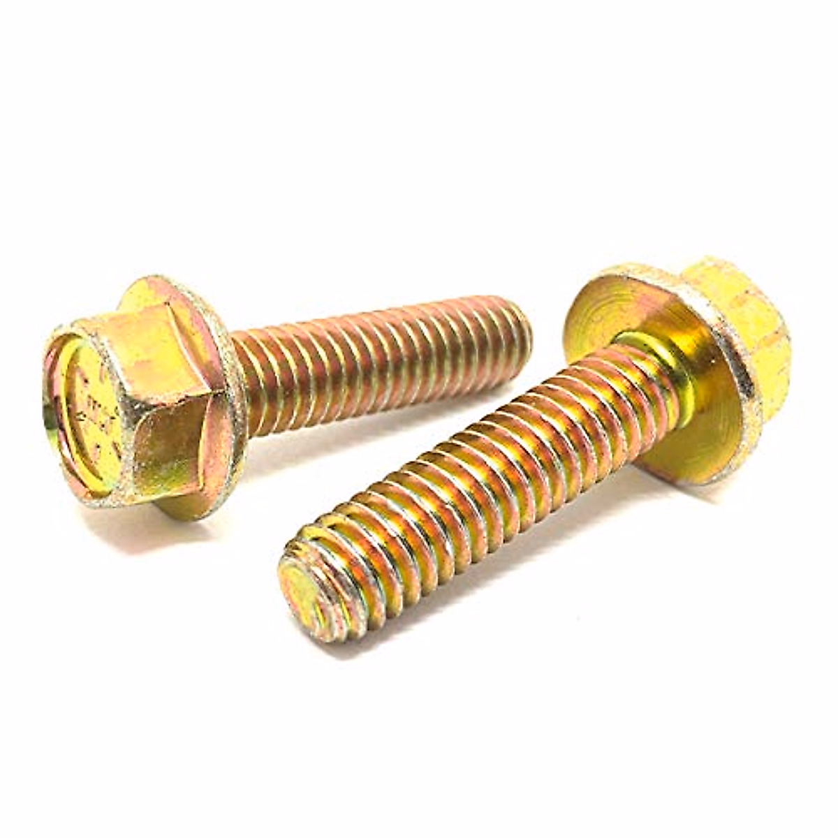 (22 Pieces) 1/4-20x3/4" Grade 8 Hex Flange Bolts Screws UNC Coarse Full Threads Zinc Yellow