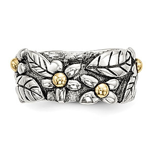 IceCarats 925 Sterling Silver Vintage Flowers Ring Size 8